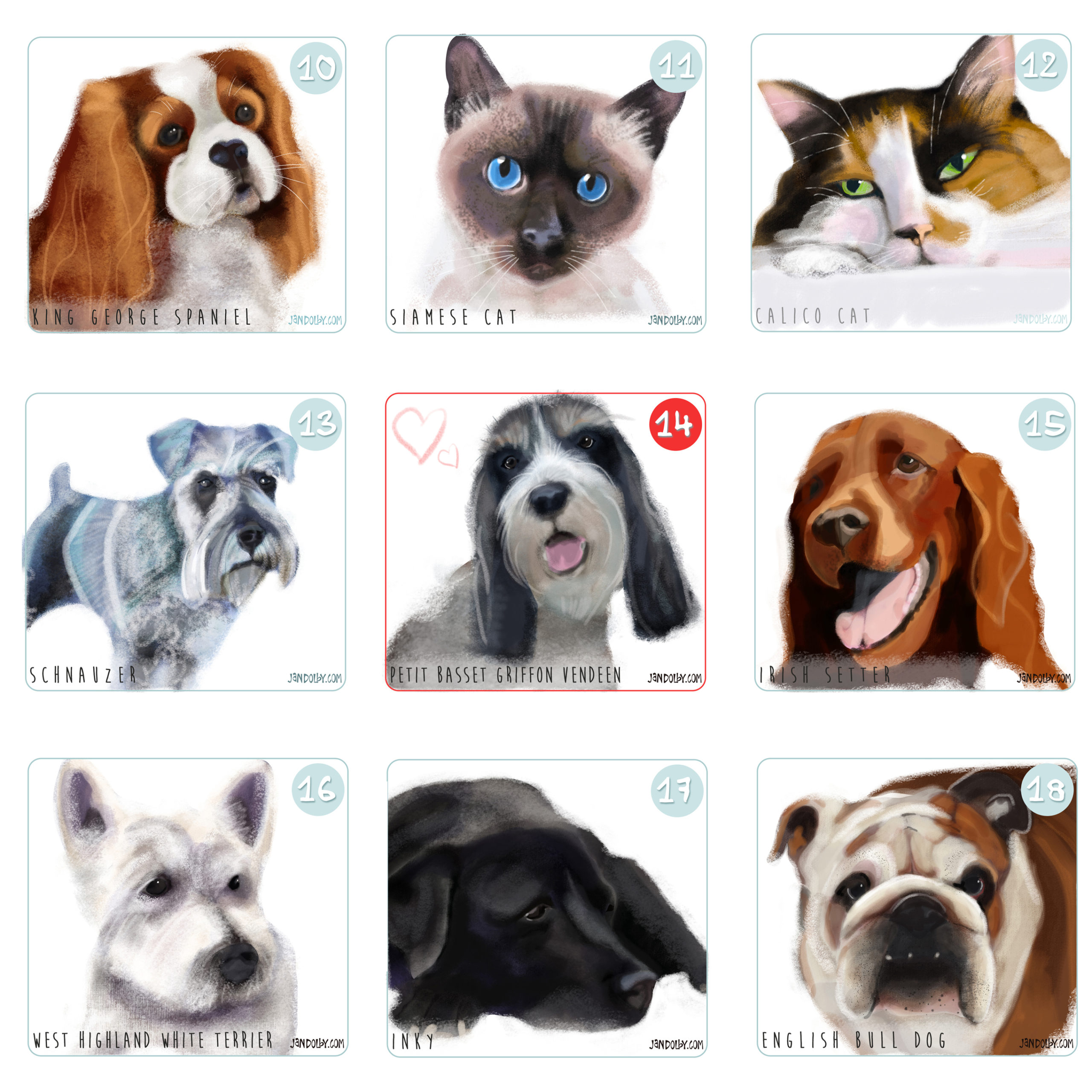 Cat & Dog Drawing Challenge for February - Jan Dolby